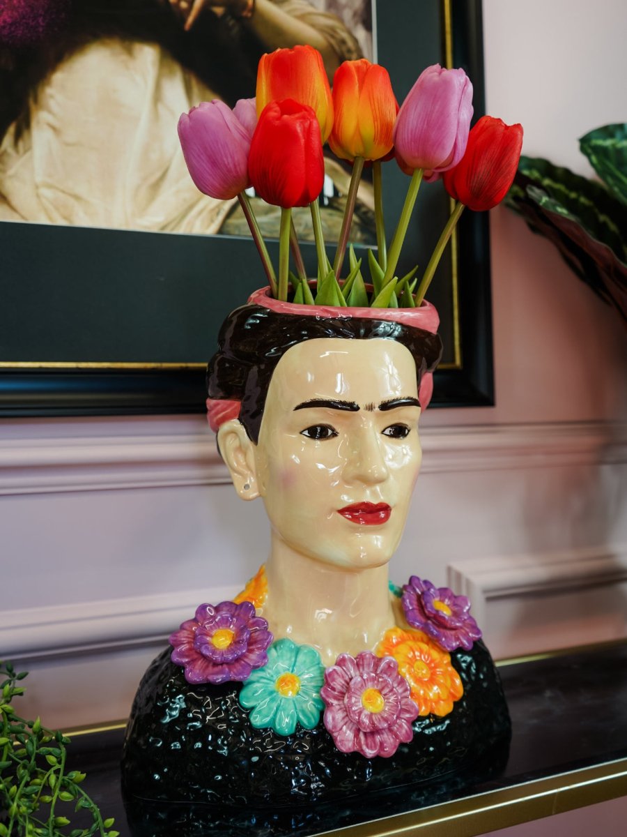 Frida Mexicana Bust Ceramic Vase | Punk & Poodle