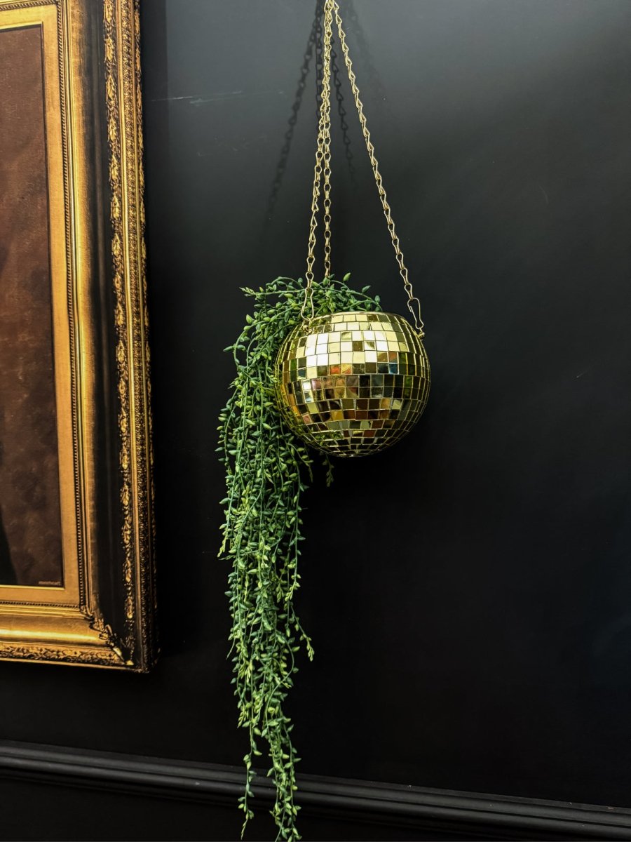 Gold Disco Ball Hanging Planter | Punk & Poodle – PUNK & POODLE