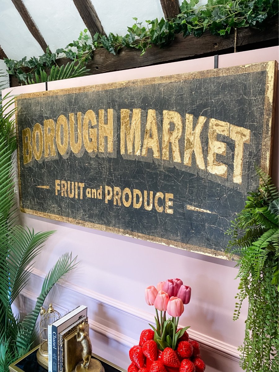 Oversized 'Borough Market' Wall Canvas Sign | Punk & Poodle – PUNK & POODLE