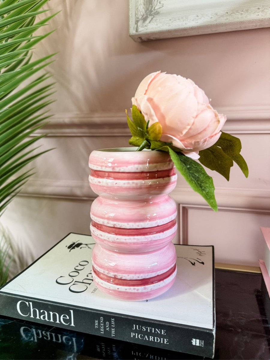 Pink Macaroon Stack Ceramic Stem Vase | Punk & Poodle – PUNK & POODLE