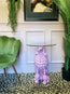 Pink Sitting Priscilla Poodle Glass Top Side Table | Punk & Poodle