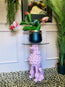 Pink Sitting Priscilla Poodle Glass Top Side Table | Punk & Poodle