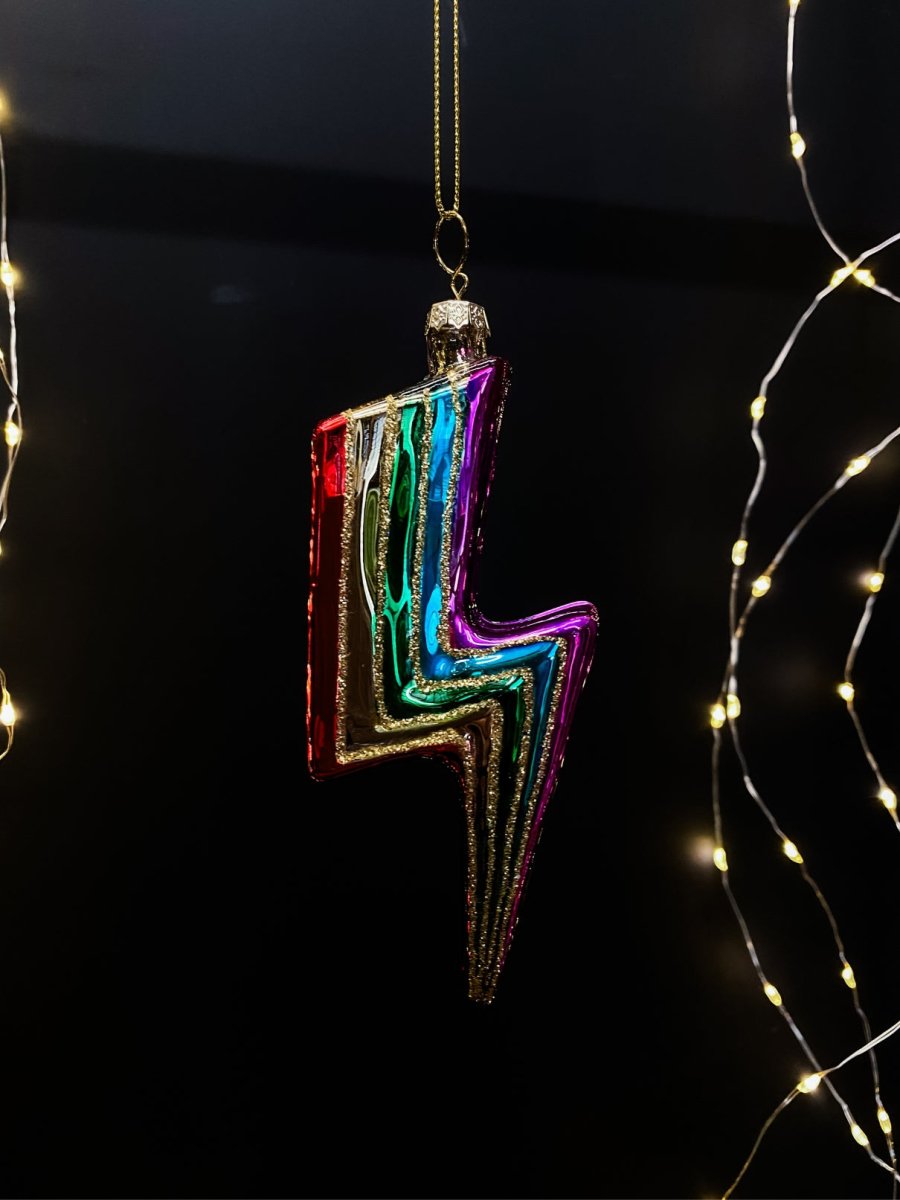 Rainbow Lightning Bolt Christmas Tree Decoration | Punk & Poodle – PUNK ...