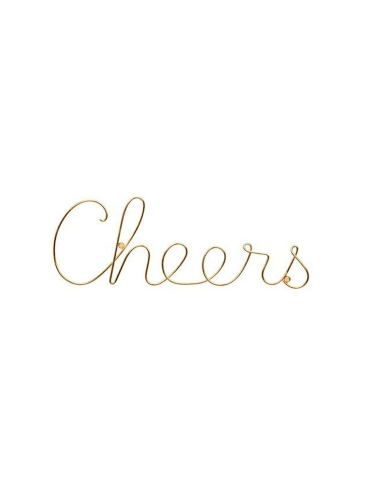 Cheers Gold Wire Word Sign | Punk & Poodle