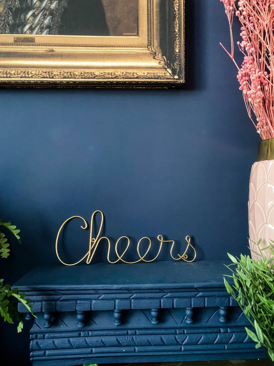 Cheers Gold Wire Word Sign | Punk & Poodle – PUNK & POODLE