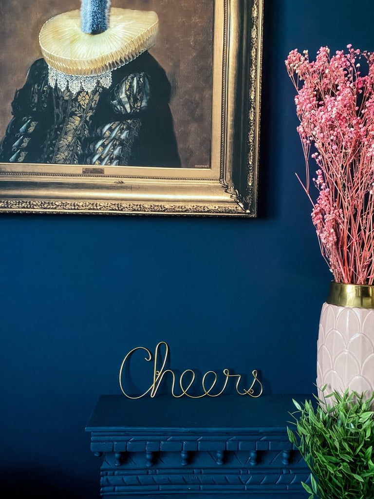 Cheers Gold Wire Word Sign | Punk & Poodle