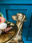 Gold Claude Dog Holding Tray Statue | Punk & Poodle