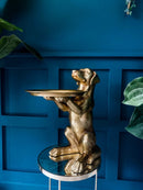 Gold Claude Dog Holding Tray Statue | Punk & Poodle