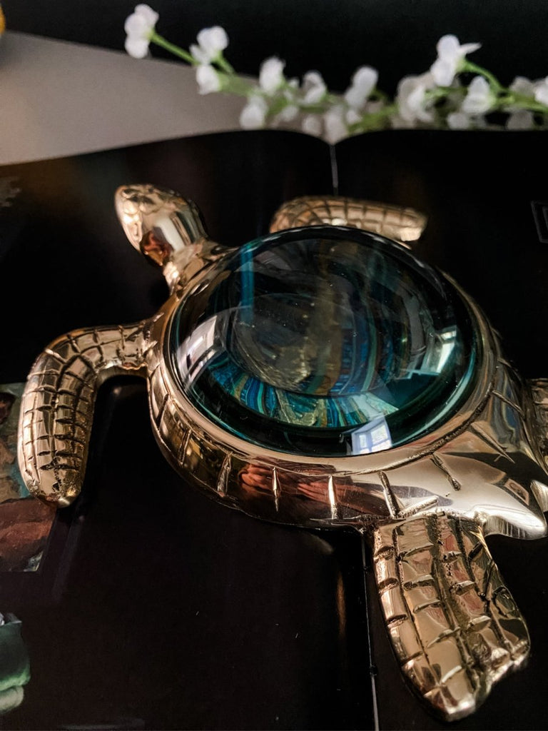 Large Gold Turtle Magnifying Glass | Punk & Poodle