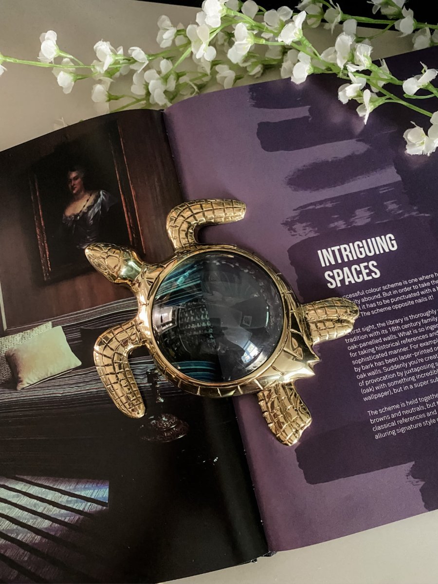 Large Gold Turtle Magnifying Glass | Punk & Poodle