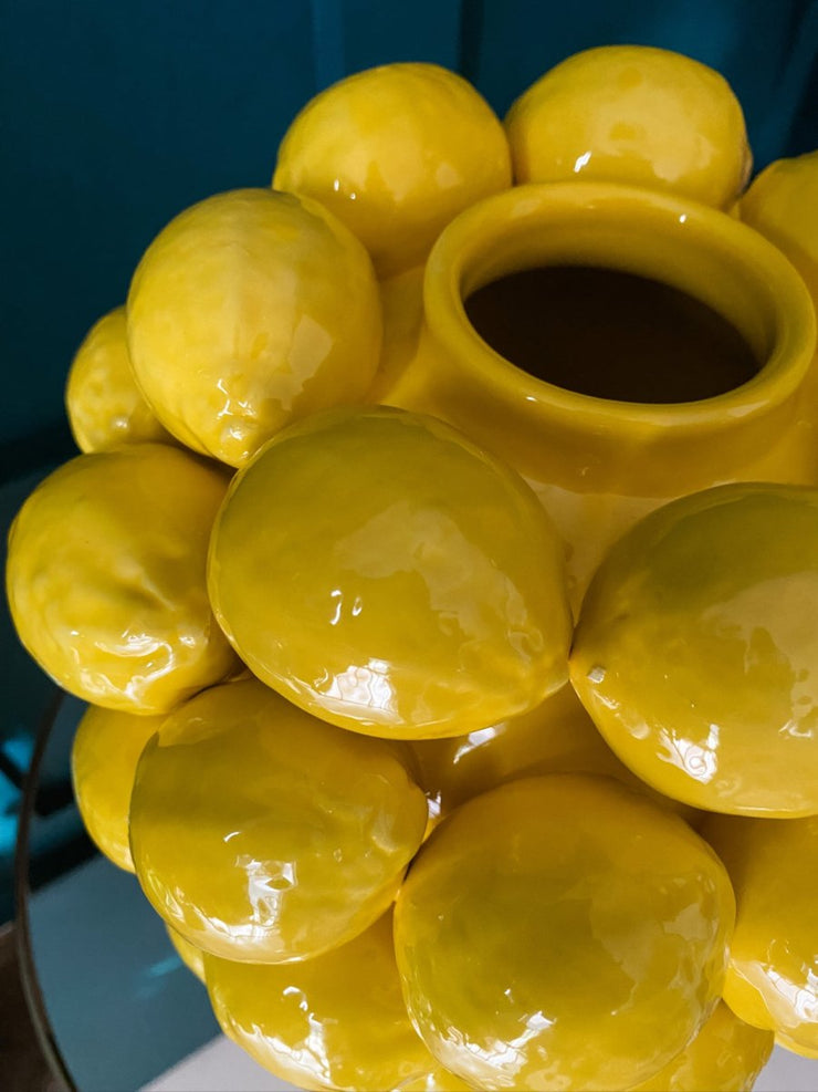 Large Lemon Ceramic Vase | Punk & Poodle