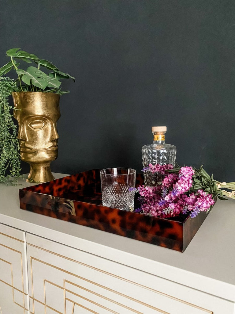Leopard Print Acrylic Rectangular Serving Tray | Punk & Poodle