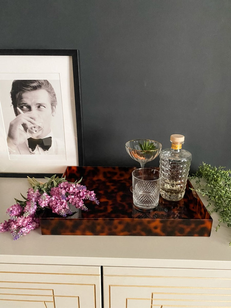 Leopard Print Acrylic Rectangular Serving Tray | Punk & Poodle