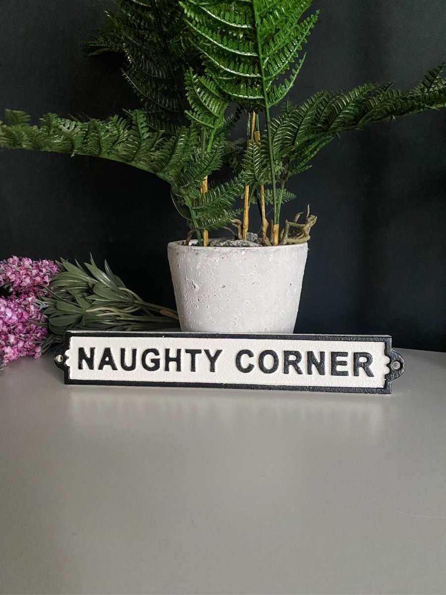 Naughty Corner Mini Iron Wall Sign | Punk & Poodle