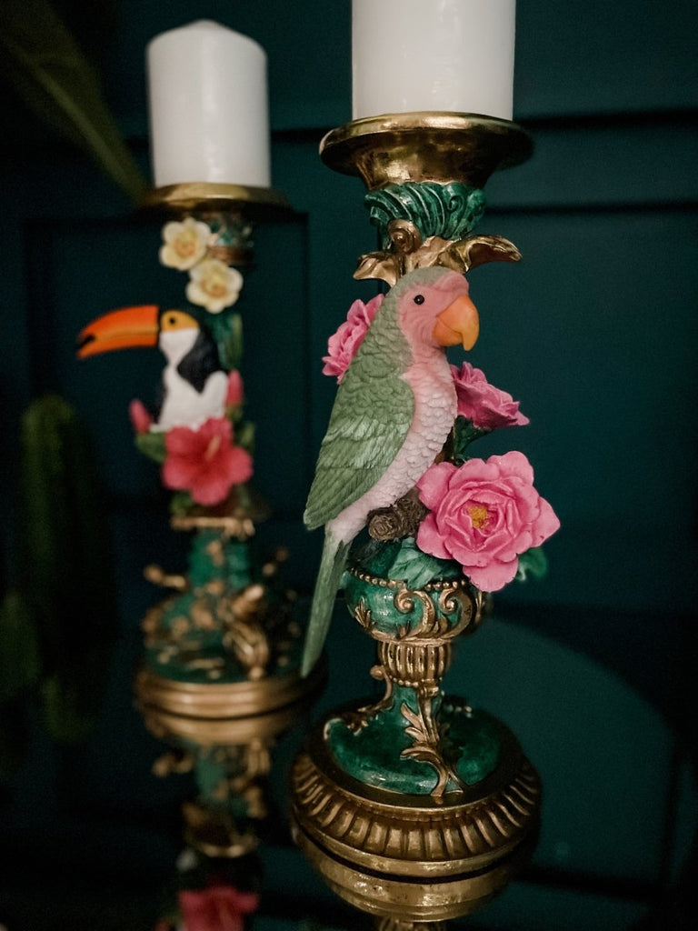 Ornate Parrot Candle Holders | Punk & Poodle