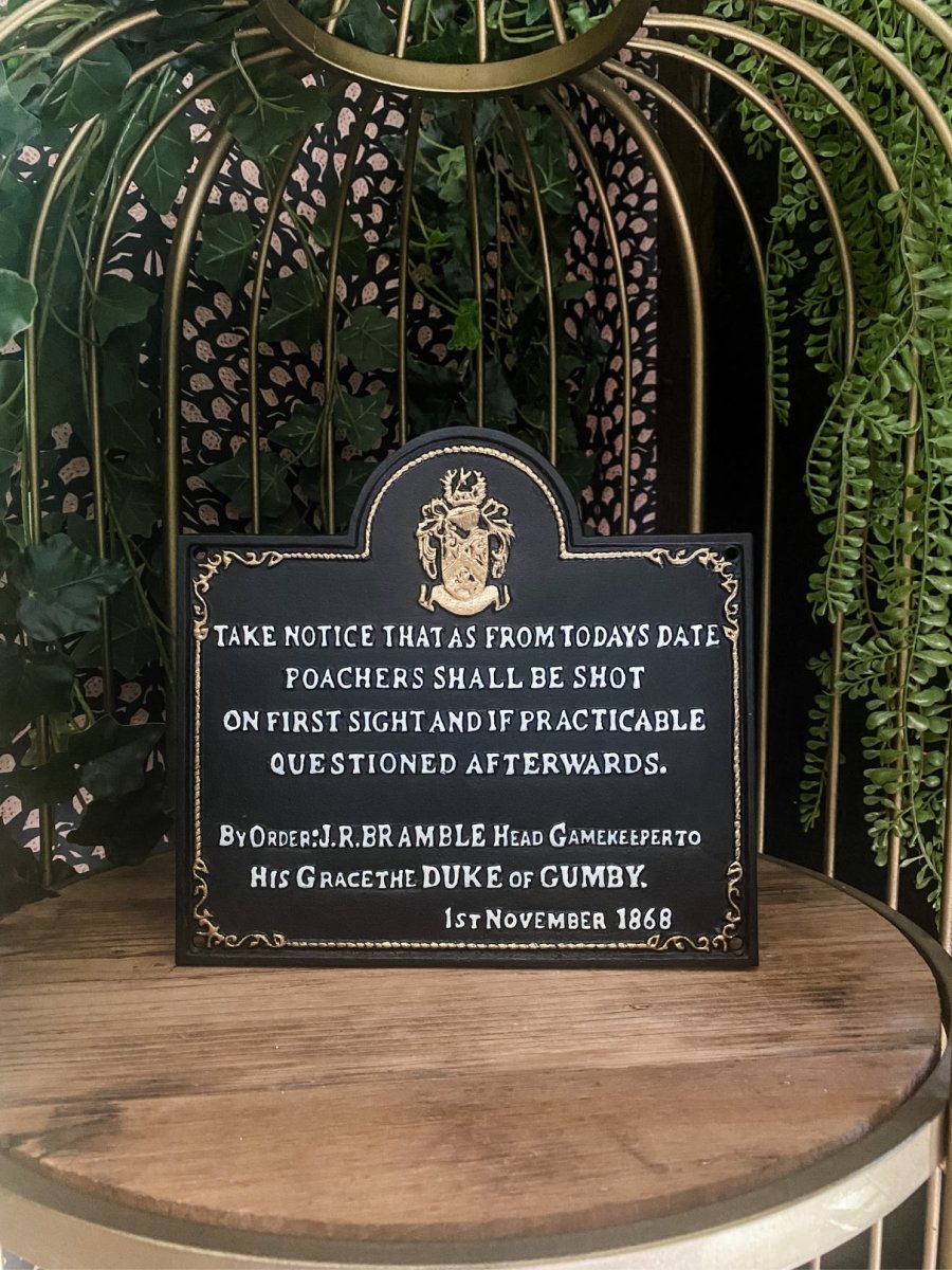 Poachers Shall Be Shot Iron Sign | Punk & Poodle – PUNK & POODLE