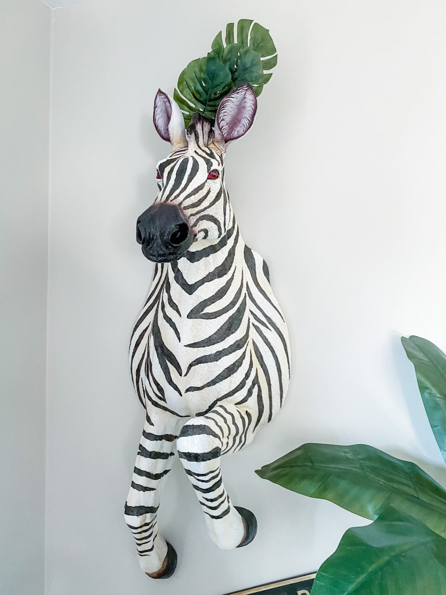 Running Zebra 'Zebedee' Wall Figure | Punk & Poodle