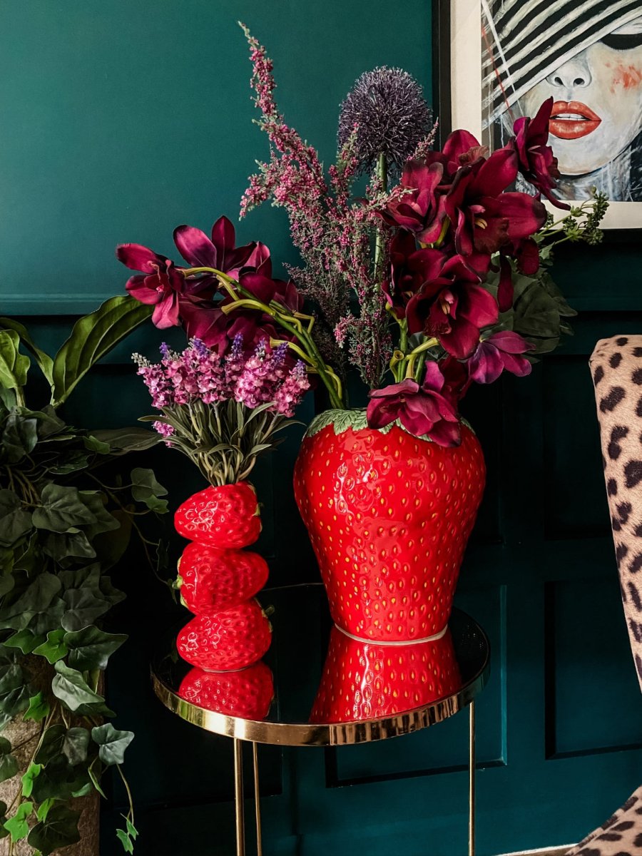 Trio of Stawberries Stack Ceramic Vase | Punk & Poodle