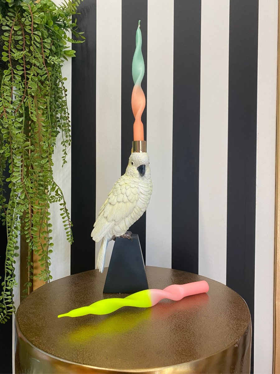 White Parrot Candle Holder | Punk & Poodle