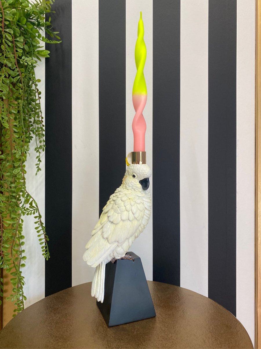 White Parrot Candle Holder | Punk & Poodle